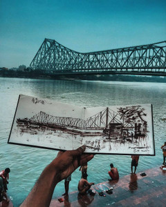 Howrah Bridge Poster Multicolor Photo Paper Print Poster Photographic ...