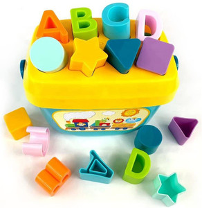 Pulsbery Baby's First Building ABCD Alphabets Shape Sorting Blocks Game ...