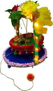 Kanha Thakur Ji flower design jhula size Medium 3 to 4 Jhula Price in ...