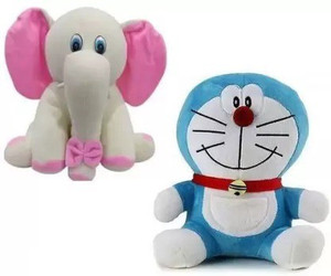 MHK Combo of Doraemon & Baby Elephant - 30 cm - Combo of Doraemon ...