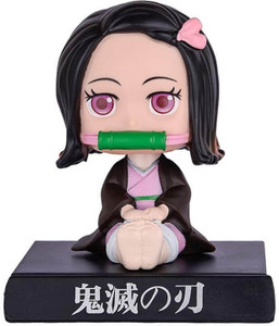 AweStuffs Nezuko Demon Slayer Phone Holder Car Decoration Bobblehead ...