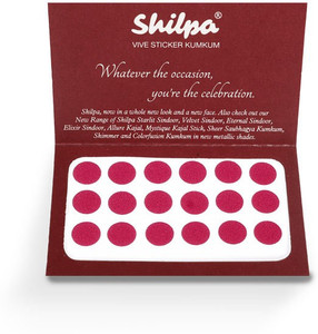 Shilpa Vive Sticker Kumkum Bindi (3, Deep Red) (Box Contains 15 Packs ...