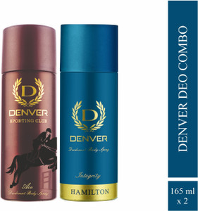 DENVER Ace and Integrity Body Deo Spray Long Lasting Set of 2 Deodorant ...