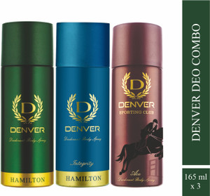 DENVER Hamilton,Ace and Integrity Body Deo Spray Long Lasting Set of 3 ...