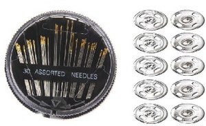 Kunfaya 1Pc Hand Sewing Needle Compact + 40Pc Tich Button/Snap ...