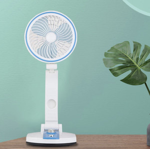 Nextbot Rechargeable Fan with LED Light, works on Power & Battery ...