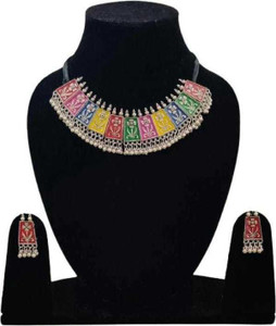 qto Alloy Silver Multicolor Jewellery Set Price in India - Buy qto ...