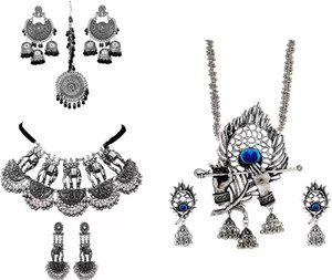 qto Alloy Silver Silver Jewellery Set Price in India - Buy qto Alloy ...