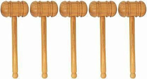 Wikigo Wooden Knocking Hammer Mallet Double Sided Pack of - 5 Wooden ...