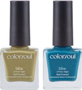 color soul Bliss Nail Enamel B18 ,B21 Pale Gold & Teal Delight - Price ...