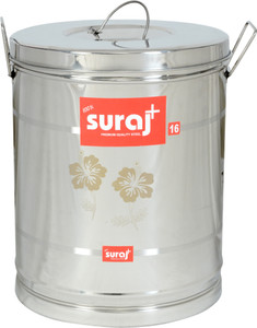 suraj Stainless Steel Box/Drum/Atta/Rice Drum for Storage with Lid ...