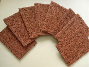 pasumai kudil Coconut coir organic Vessel scrubber pack of 12 Scrub Pad ...