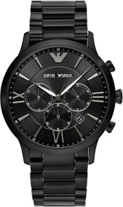 VILEN Arman Pure Black Watch Black Strap & Dial Party-Wear Chronograph ...