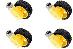 samest 4 PCS BO Motor Dual Shaft and Wheels Smart Car Robot Gear Motor ...