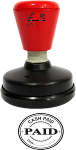 LRK Round CASH PAID Black Ink Stamp Self Ink Rubber Stamp 25 mm Round ...