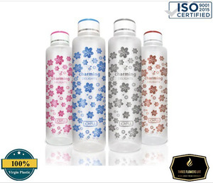 THREE FLOWERS LRT COOL FLORA FRIDGE WATER BOTTLE PACK OF 4 1000 ml ...