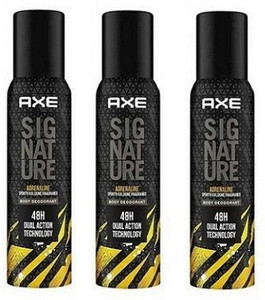 AXE SIGNATURE ADRENALINE EACH 122ML BODY DEODORANT Set of=3 Perfume ...