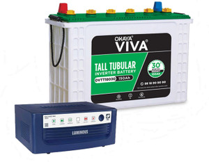 OKAYA OVTT18030 + Luminous Eco Watt Neo 1250 Tubular Inverter Battery ...