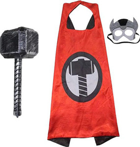 Fancy Flight Thor cape with hammer and mask Boys & Girls Birthday party ...