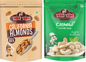 YUM YUM Premium California Almond & Cashew Nut 500g Dry Fruits Combo ...