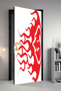 qth 213 cm Line Art Dor-0575 Design Door Sticker Self Adhesive Sticker ...
