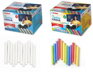 KORES Dustless Multicolor Chalk (COLOR - 50 pcs + WHITE - 50 pcs) Board ...