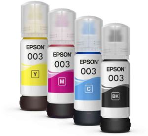 Epson 003Ink 65mlBlack,Cyan,Magenta,Yellow forL3110,L3150Tri-Color Ink ...