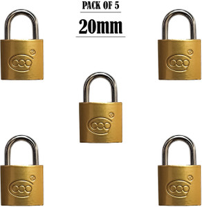 LAXMI Metal Pressing Lock 20mm with 3 key's Brass Polished Finish (PACK ...