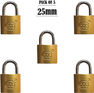 LAXMI Metal Pressing Lock 25mm with 3 key's Brass Polished Finish (PACK ...