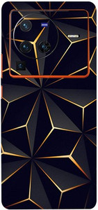 BUGGU Black Abstract Shape For VIVO X80 PRO Back Skin Guard, VIVO X 80 ...