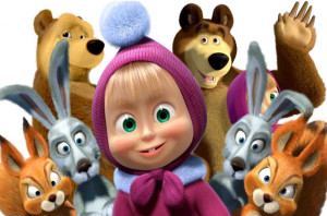 Famous Cartoon Wall Poster|"Masha And The Bear" Cartoon Poster ...