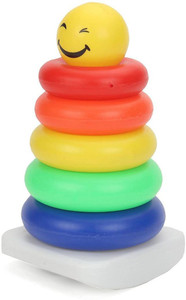 Ancientt Smiley colorful Rainbow 6 Rings Tower, Sorting, Stacking ...