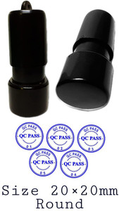 LRK QC PASS Self Ink Stamp Blue Color Pri Inked Stamp 20X20mm Round ...