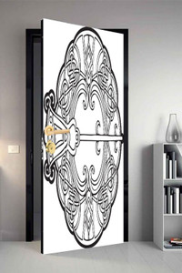 qth 213 cm Line Art Dor-0743 Design Door Sticker Self Adhesive Sticker ...