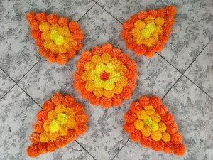 JH Gallery Artificial Handmade Marigold Flower Mat | Aasan | Rangoli ...