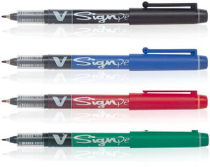 PILOT V Sign (Blue/Black/Red/Green - Set of 4) Roller Ball Pen - Buy ...