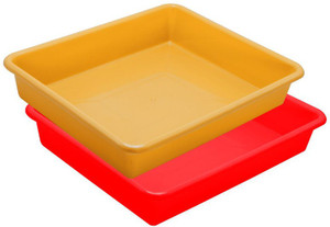 Wonder Plastic Prime Exel Small Tray For Home/Office, 2 pc Tray 2 Ltr ...