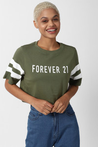 FOREVER 21 Casual Printed Women Green Top - Buy FOREVER 21 Casual ...