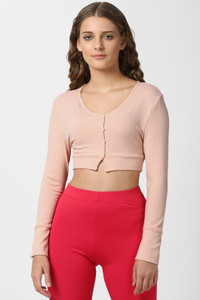 FOREVER 21 Casual Solid Women Pink Top - Buy FOREVER 21 Casual Solid ...