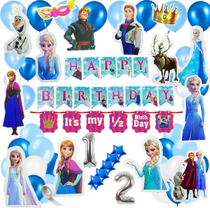 FLICK IN Frozen Theme Half Birthday Decorations Anna & Elsa Half ...