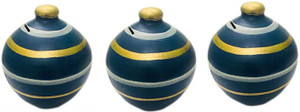 hc the crafts Terracotta Clay Gullak, Money Bank blue pack of 3 Coin ...