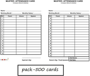 Flipkart.com | NOZOMI Paper MUSTER CARDS / STAFF ATTENDANCE CARD ...