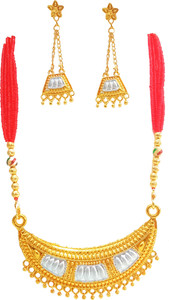 balaji gold Copper Gold-plated Red, Gold, White Jewellery Set Price in ...