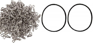 Kunfaya 50Pc Silver Steel Blouse Hook + 2 Sewing Machine Motor Belt ...