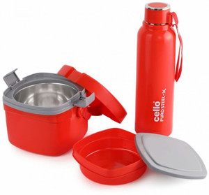 cello Puro Steel-X Benz 900 Stainless Steel Lunch Gift Set 730 ml ...