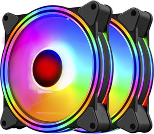 Obvie RGB Gaming Fans, Dual Light Loop RGB LED Fans, Quite Cooling ...