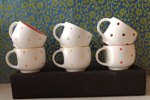 CCD'S Pack of 6 Ceramic Premium Quality Small Size Microwave Safe Tea ...