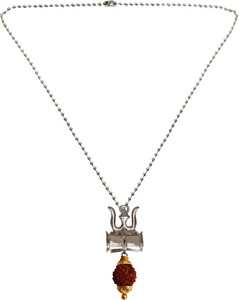 Shintai Lord Shiv Trishul Damru Rudraksha Locket for Men Silver, NA ...
