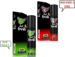 Buy tfz Feel Fresh Floral Fabric & Fresh Woody Fabric Freshener 60ml ...