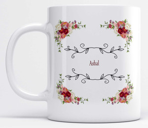 LOROFY Floral Frame Name Ashal Printed Ceramic Coffee Mug Price in ...